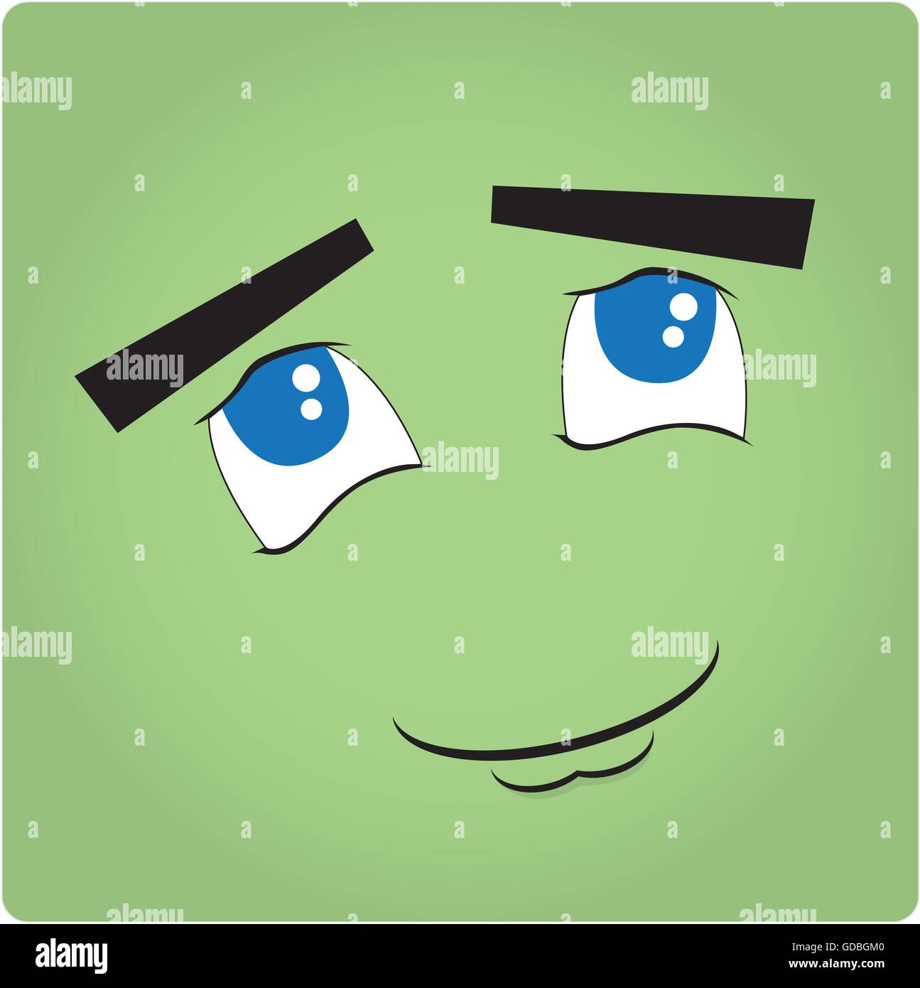 Green background with an abstract happy face Stock Vector Image & Art ...