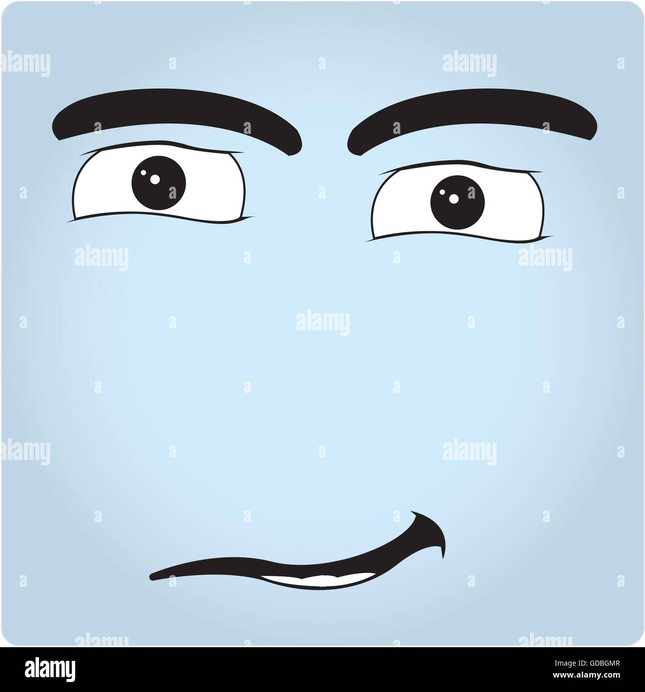 Blue background with an abstract facial expression Stock Vector Image ...