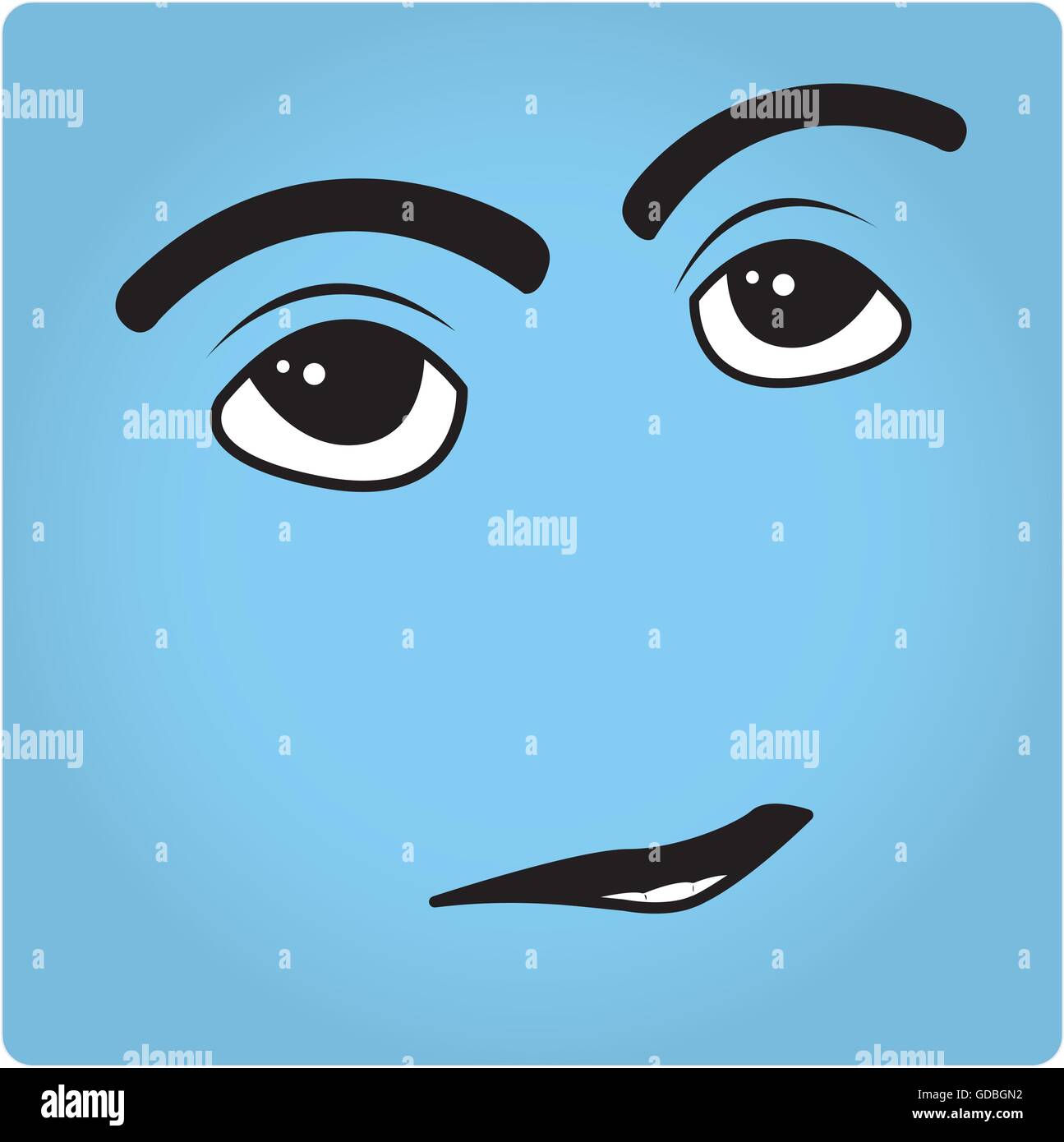 Blue background with an abstract facial expression Stock Vector Image ...