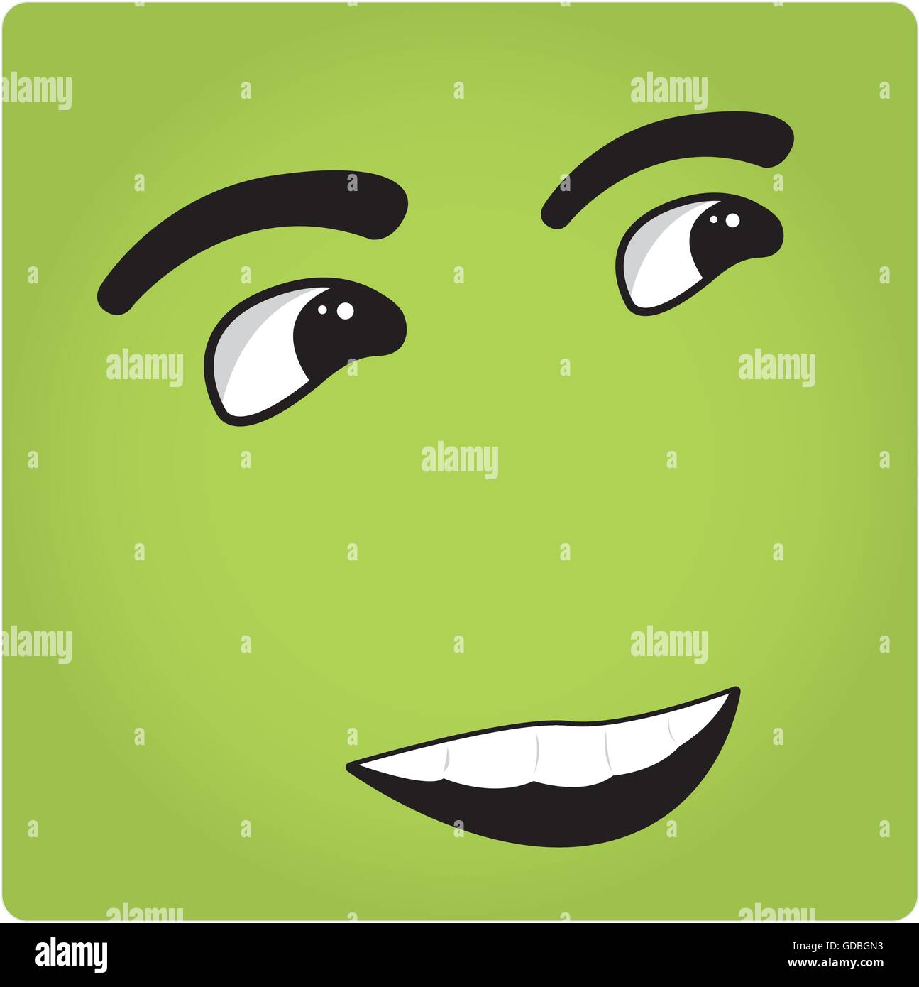 Green background with an abstract happy face Stock Vector Image & Art ...