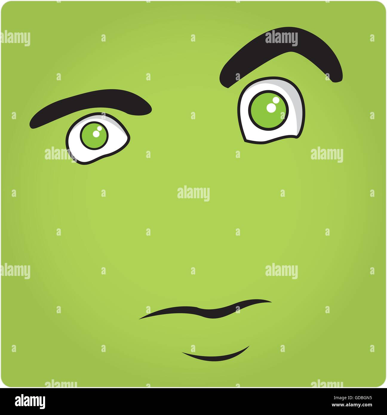 Green background with an abstract facial expression Stock Vector Image ...