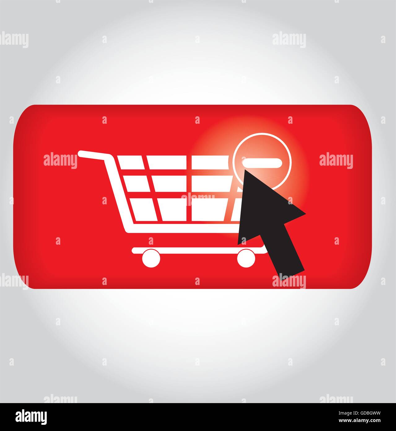 Isolated red button with a shopping cart for delete items Stock Vector ...