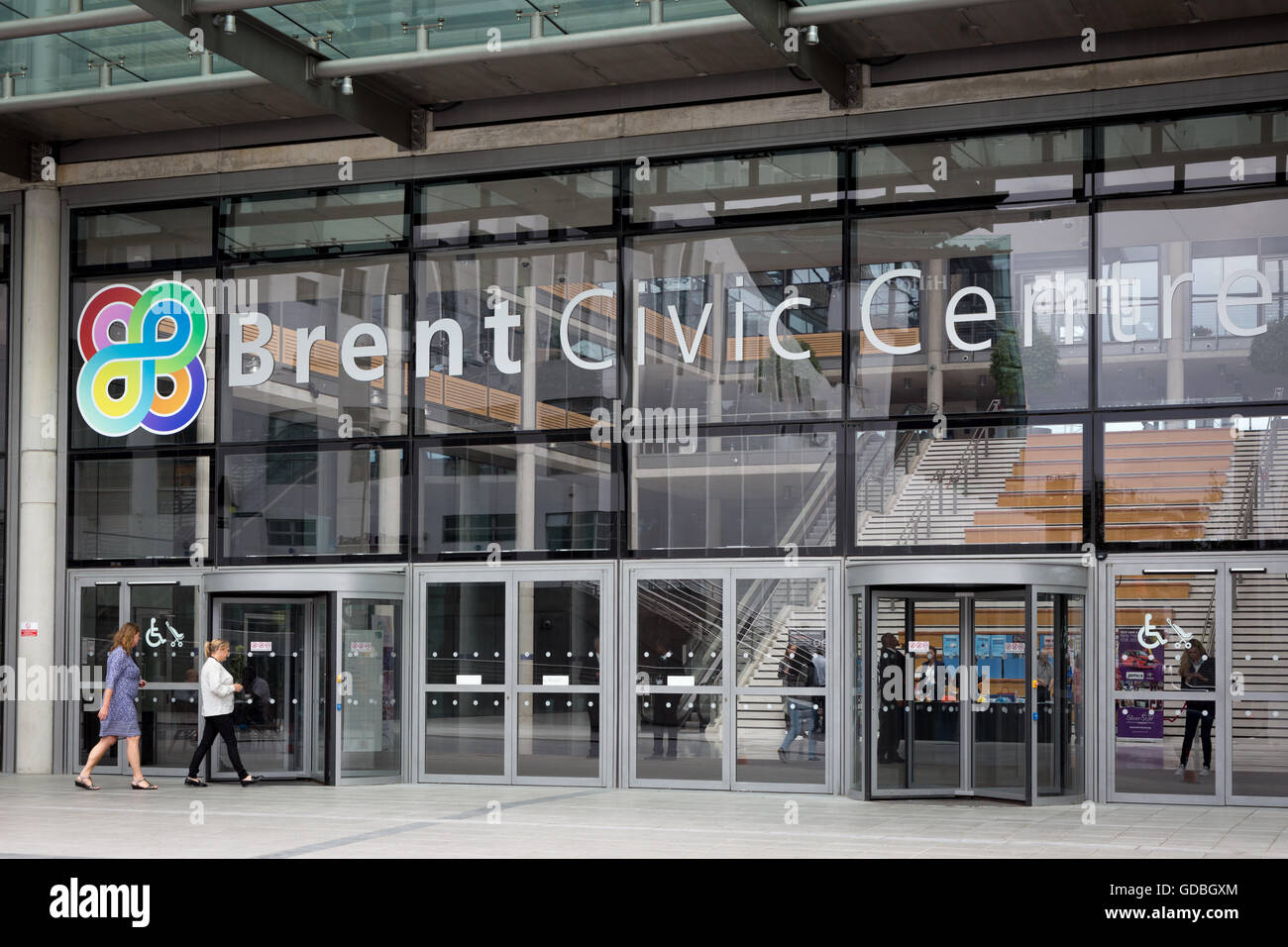 Brent Civic Centre front entrance exterior Stock Photo - Alamy