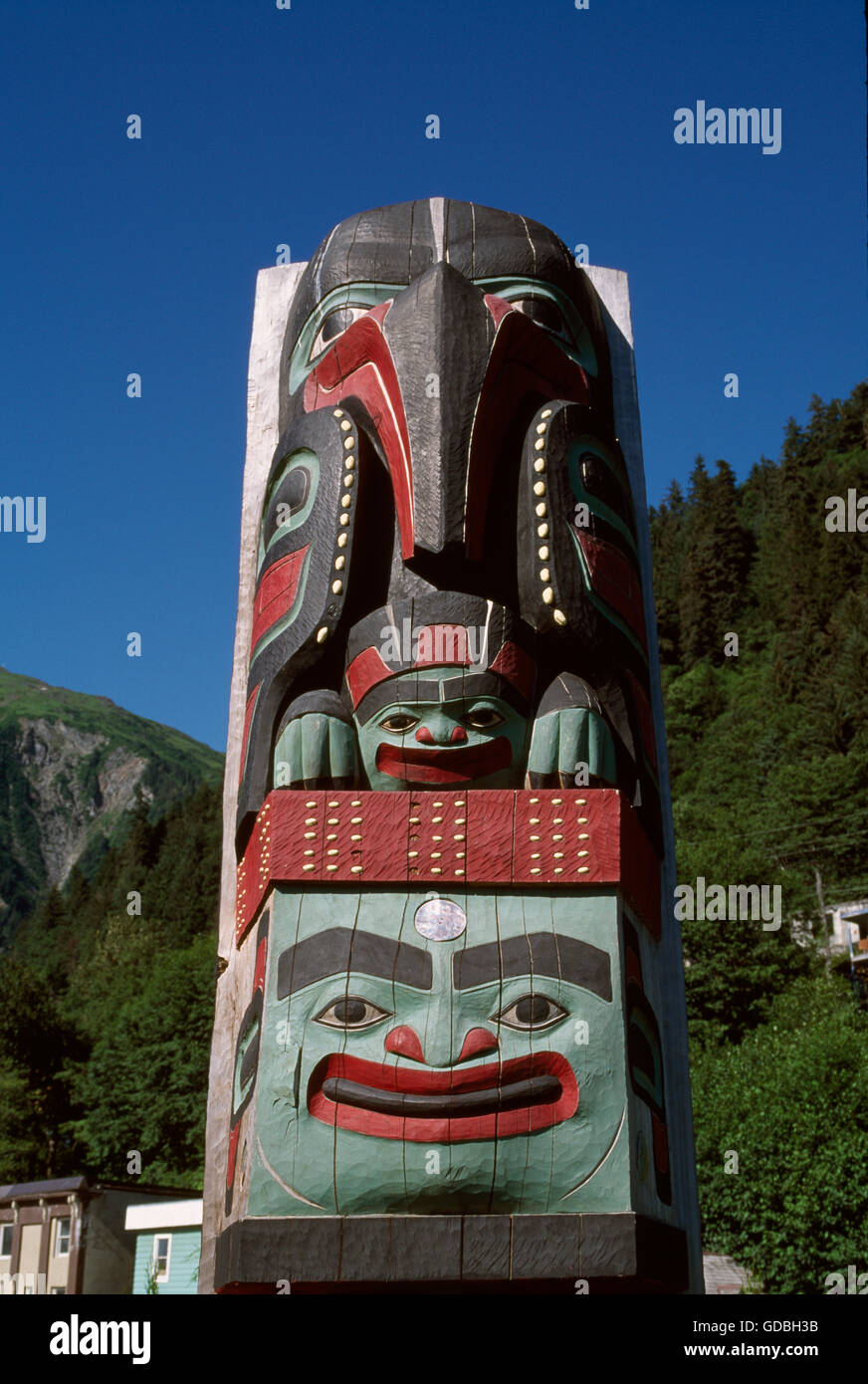 Totem Pole in Alaska Stock Photo, Royalty Free Image: 111507631 - Alamy