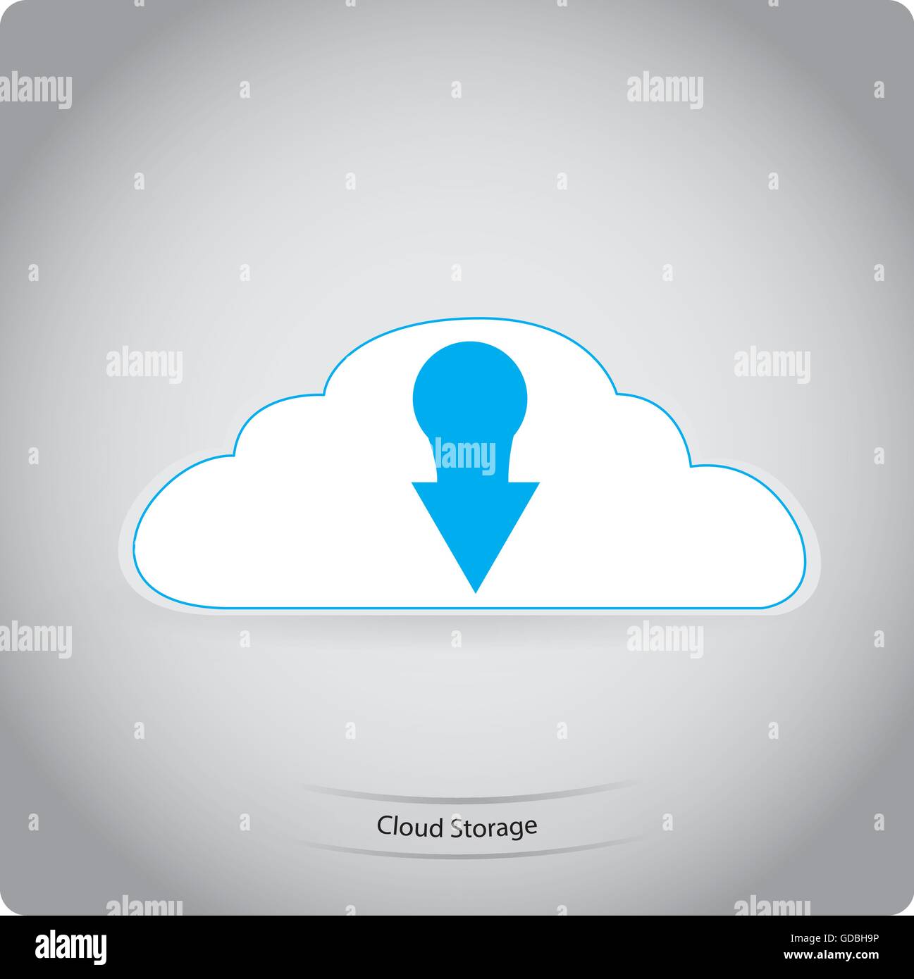 Isolated cloud with an arrow and text on a grey background Stock Vector ...