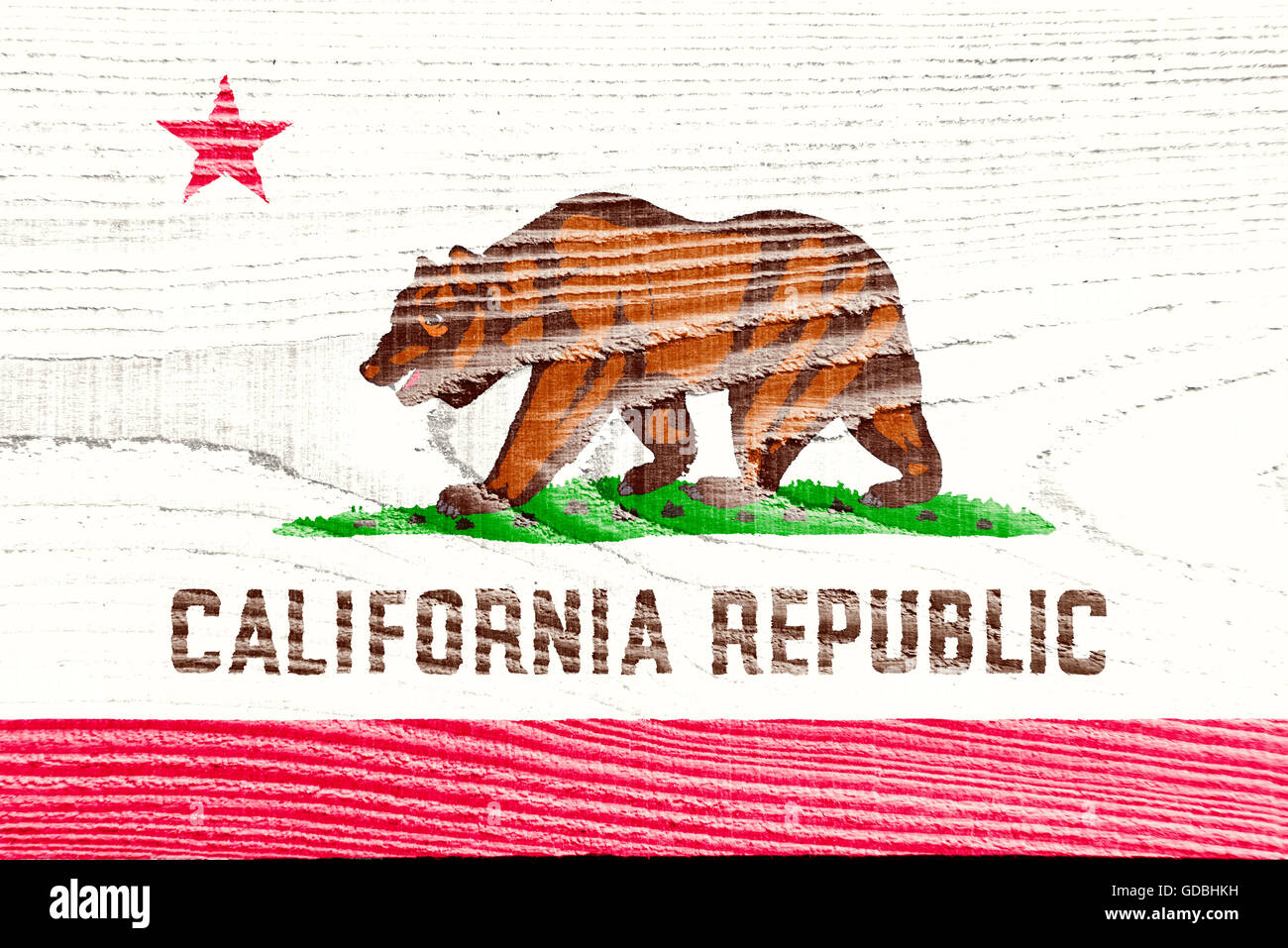 Flag of California painted on grungy wooden background Stock Photo - Alamy