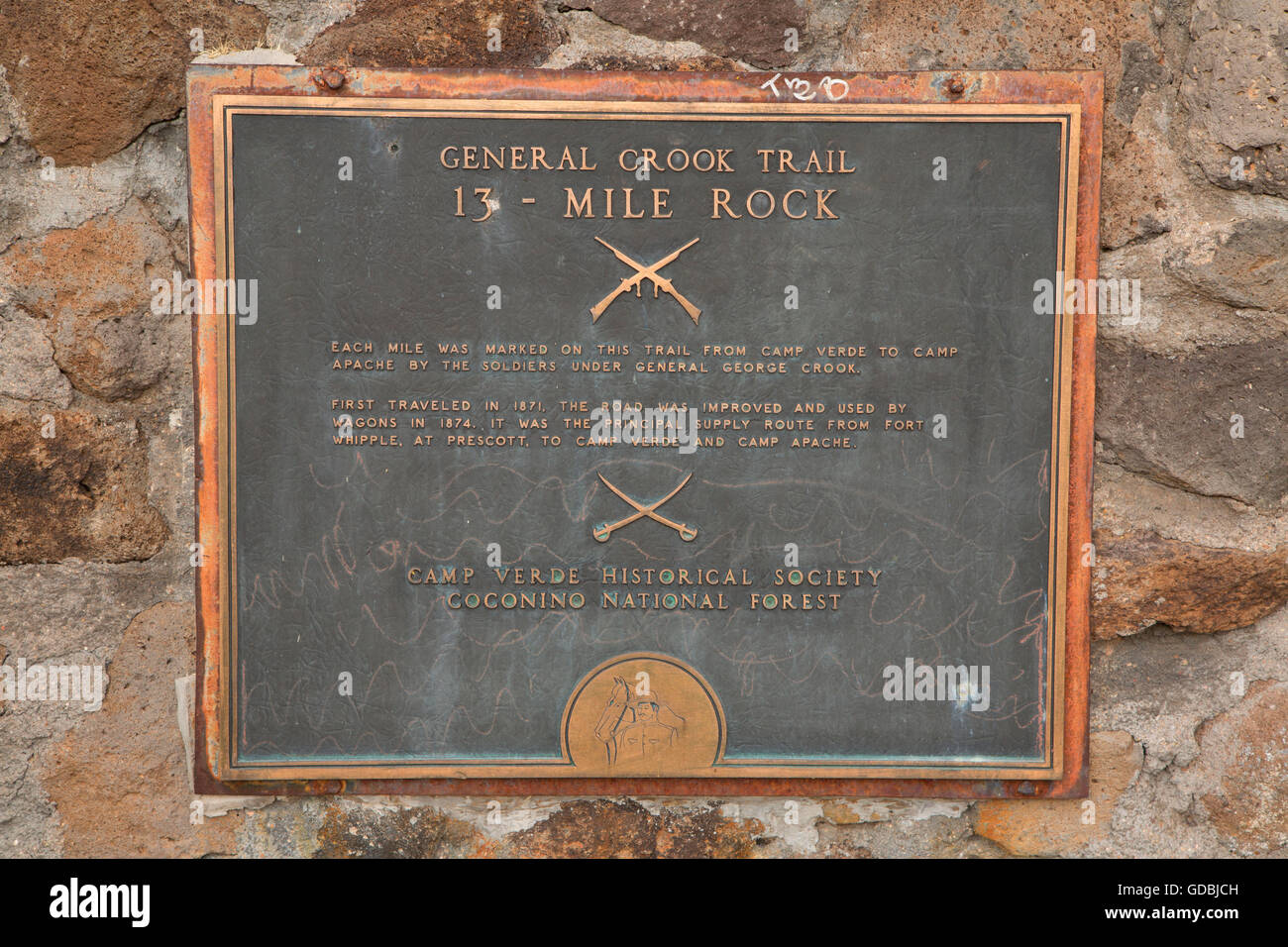 General Crook Trail plaque, Coconino National Forest, Arizona Stock ...