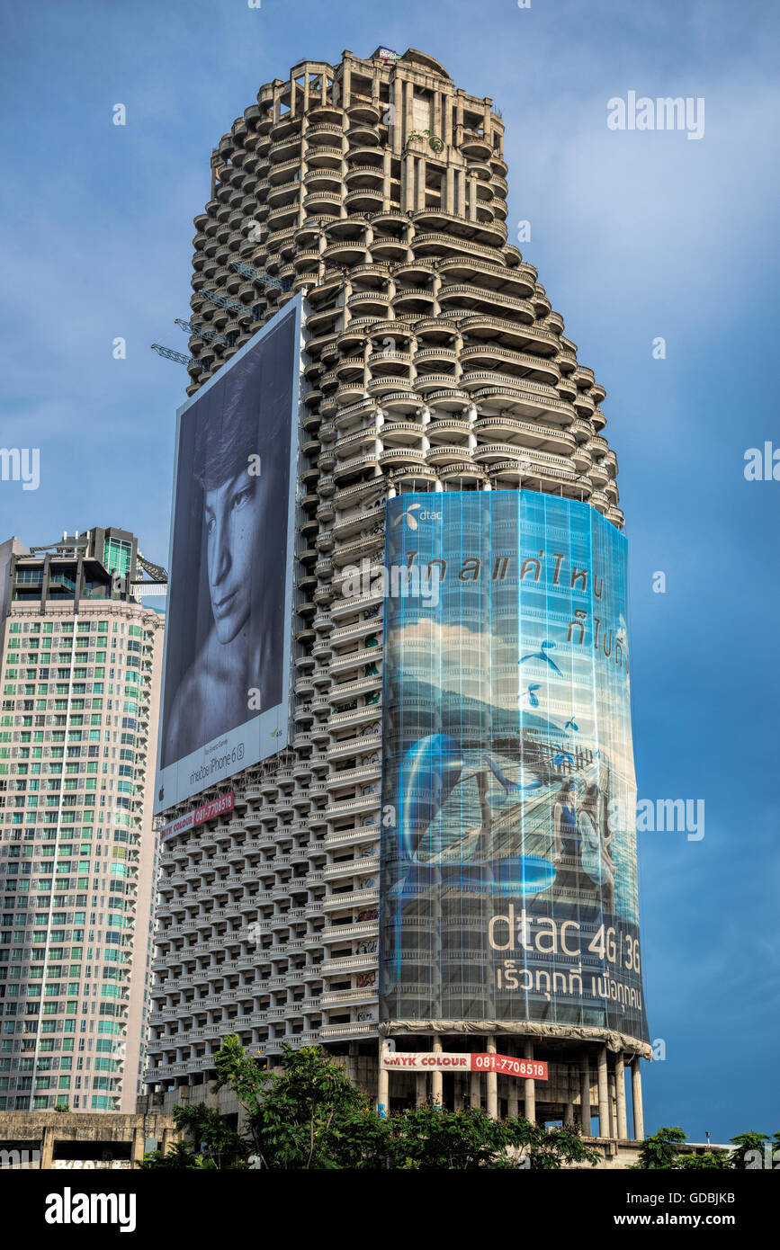 The famous abandoned skyscraper known as "The Ghost Tower", Bangkok ...