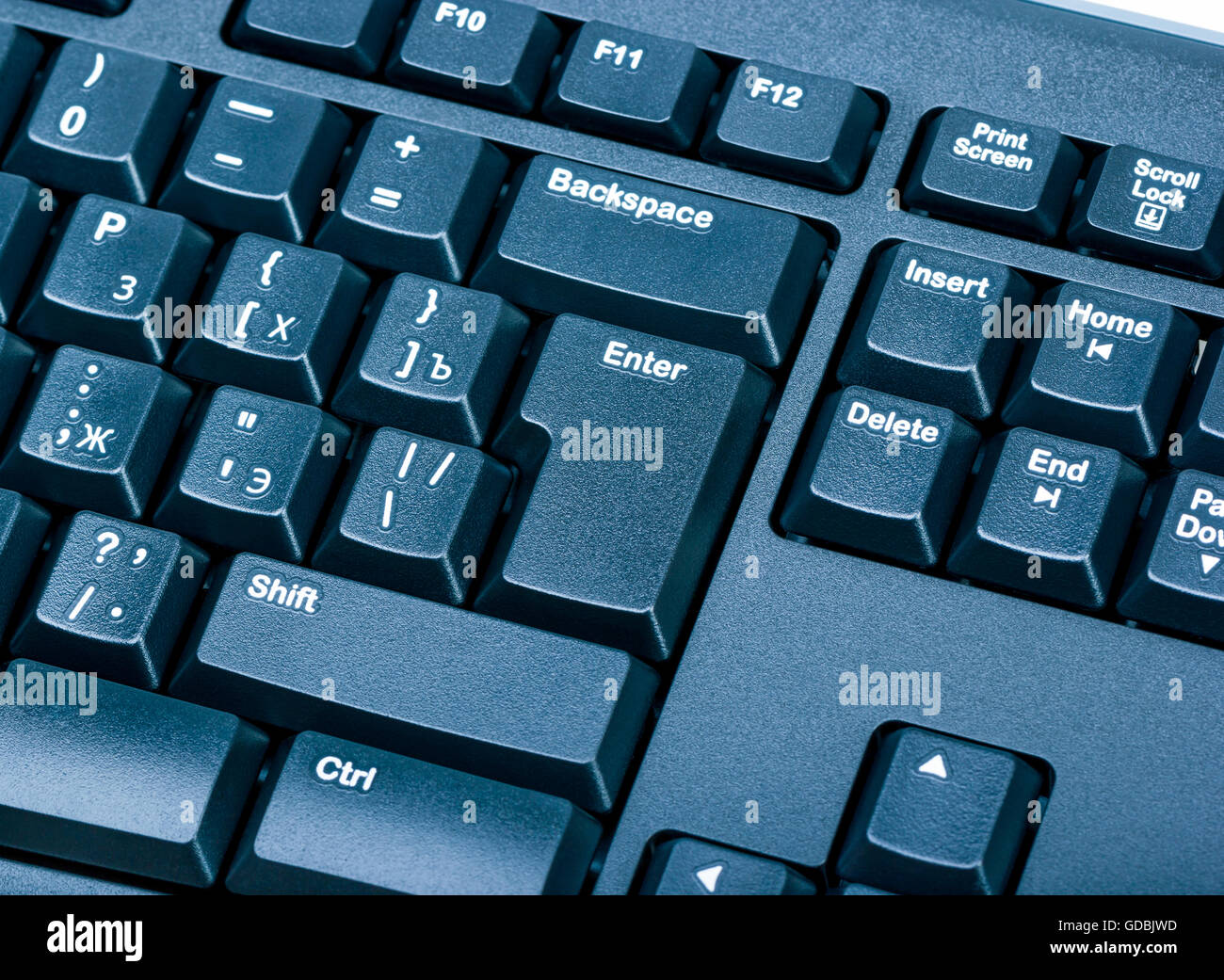 Electronic collection - close-up black computer keyboard with russian ...