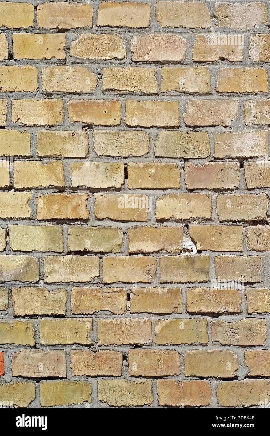 An old yellow brick wall Stock Photo - Alamy