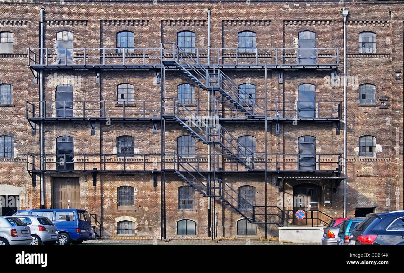 Fire Escape on an old building in Budapest Stock Photo - Alamy