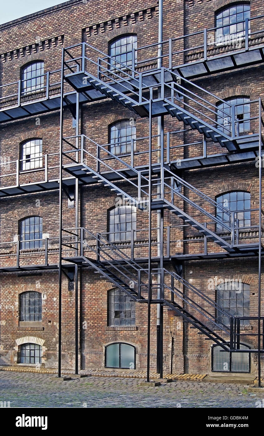 Fire Escape on an old building in Budapest Stock Photo - Alamy