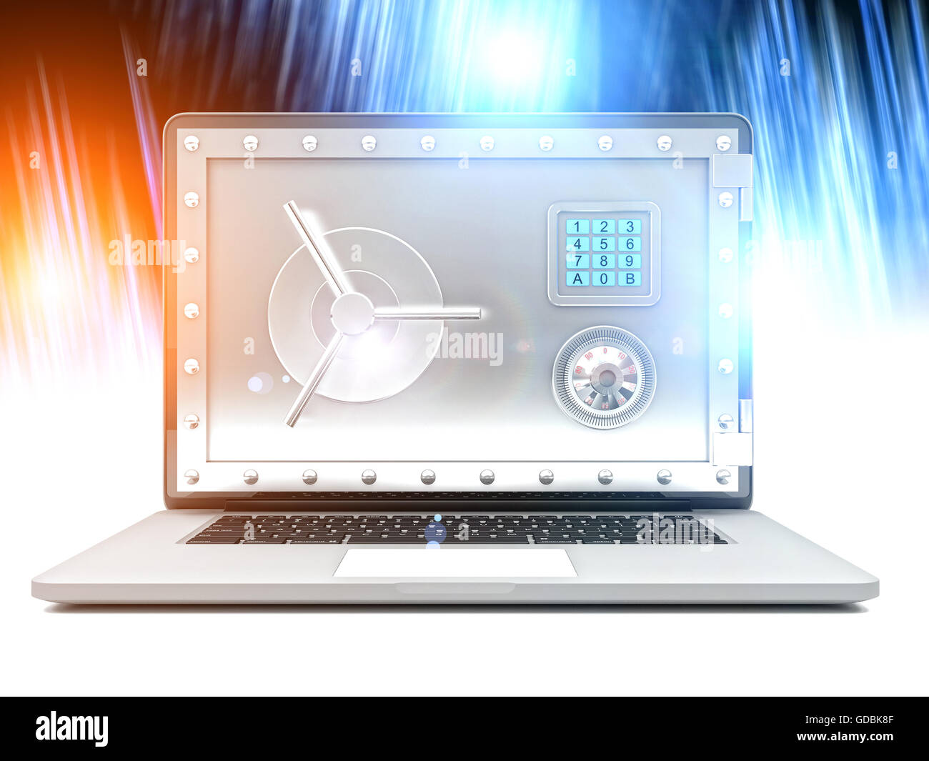 3d image safety notebook safe concept Stock Photo - Alamy