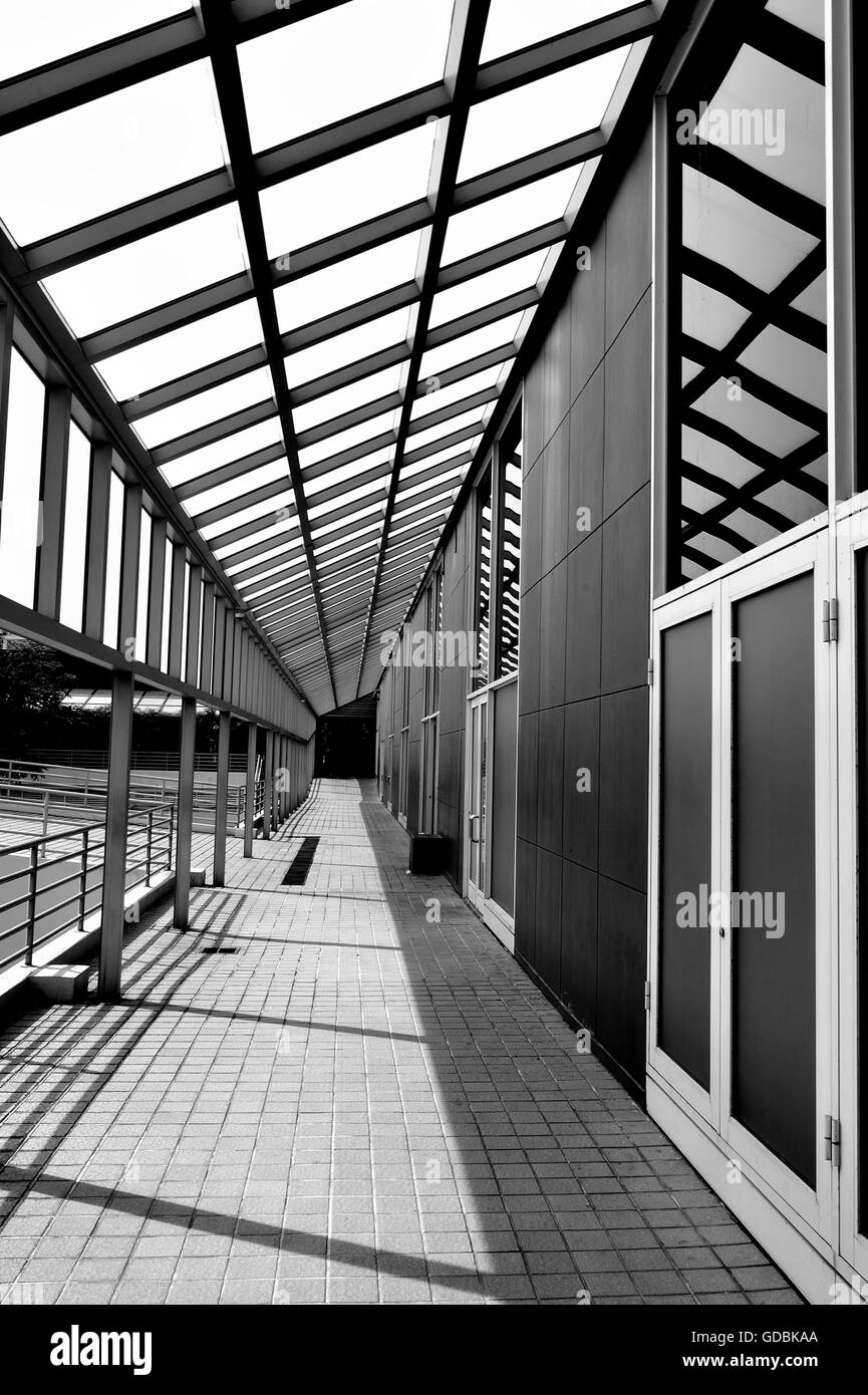 Rich minimalism and geometry in this airy corridor outside offices and ...