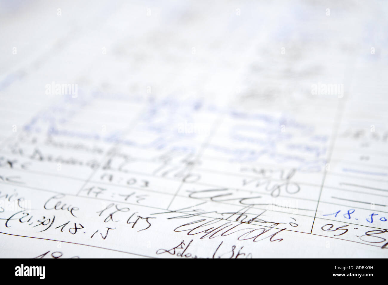 ancient hand written document with numbers and written Stock Photo - Alamy