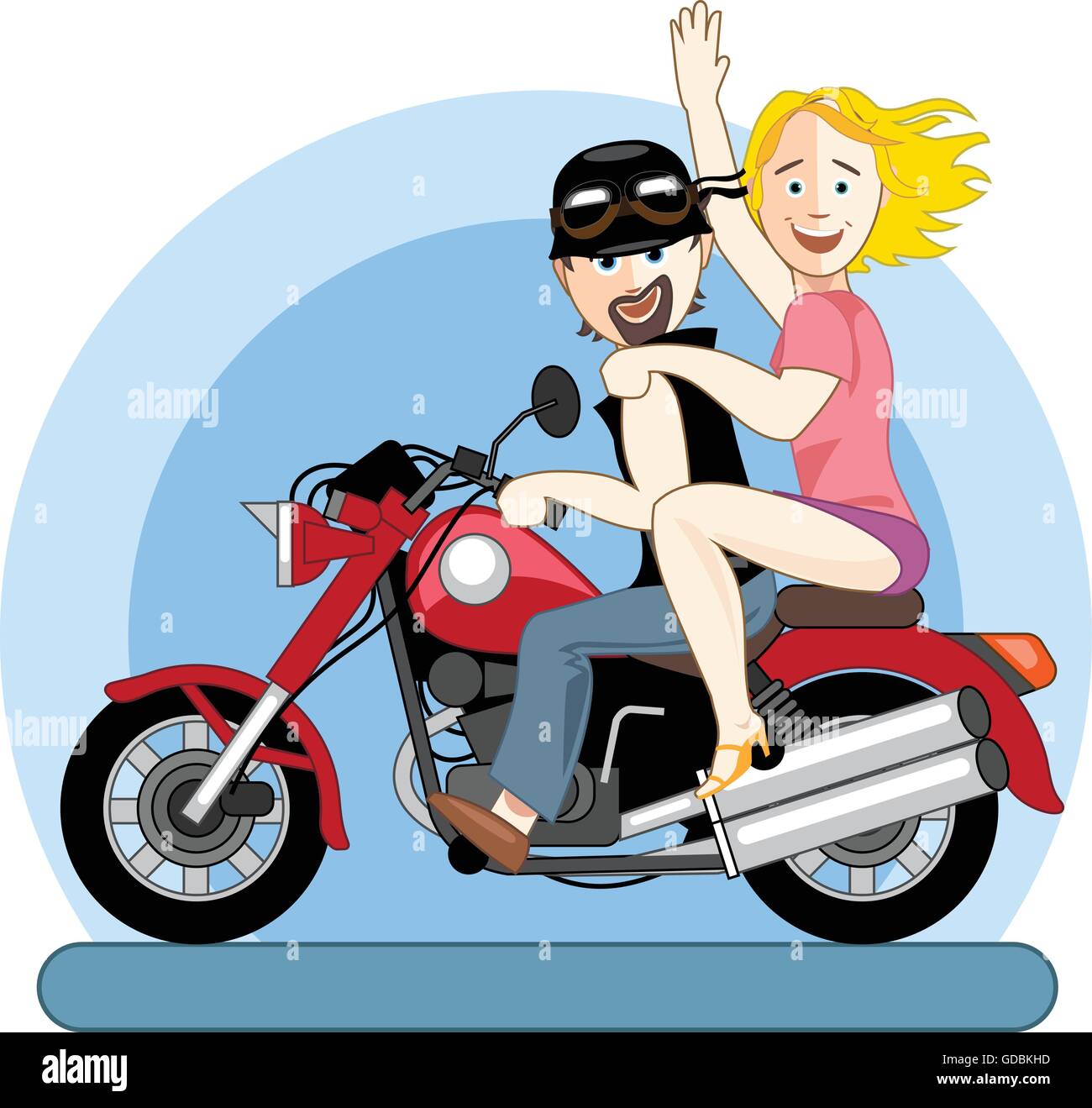 Happy friendship day card. 4 August. Best friends riding a motorcycle ...
