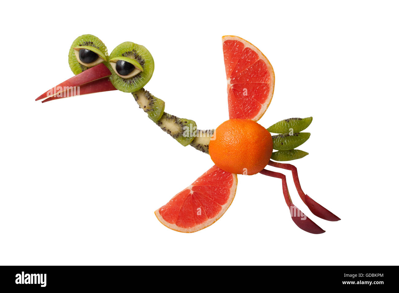 Flying fruit heron made on isolated background Stock Photo - Alamy