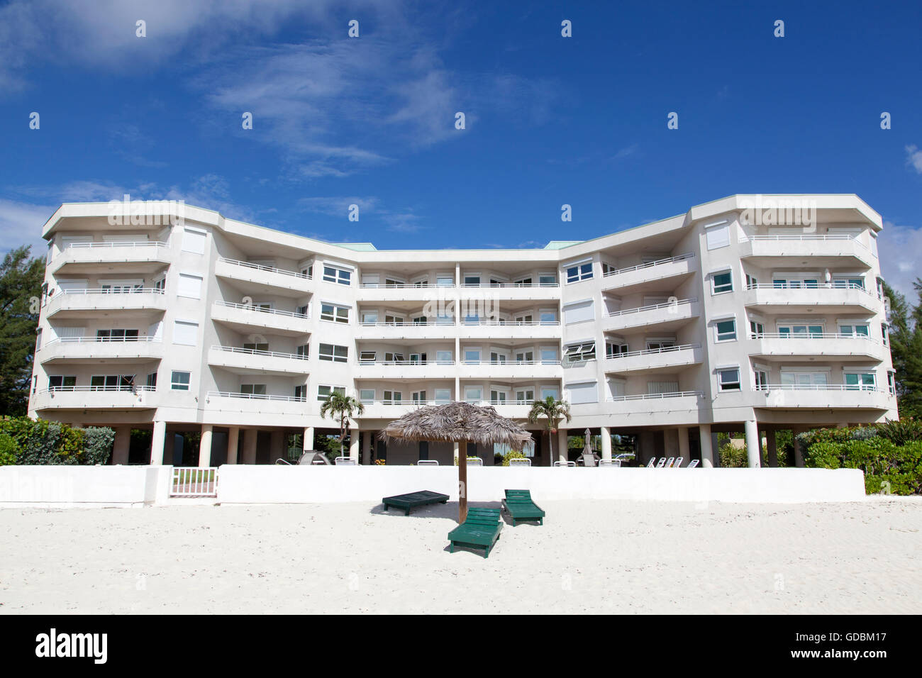 The white color resort building built on Silver Point Beach (Grand ...