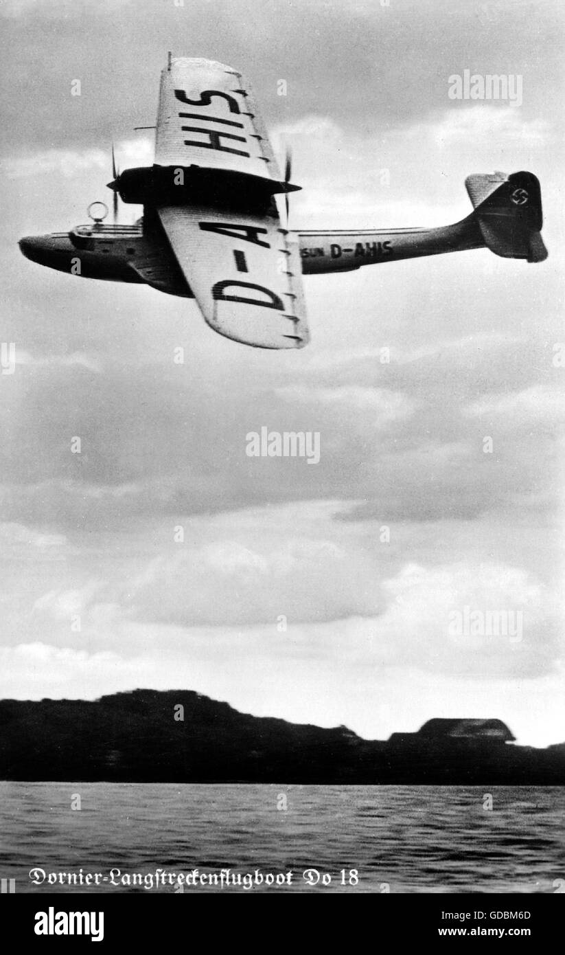 transport / transportation, aviation, seaplane, Dornier DO 18 E, year ...