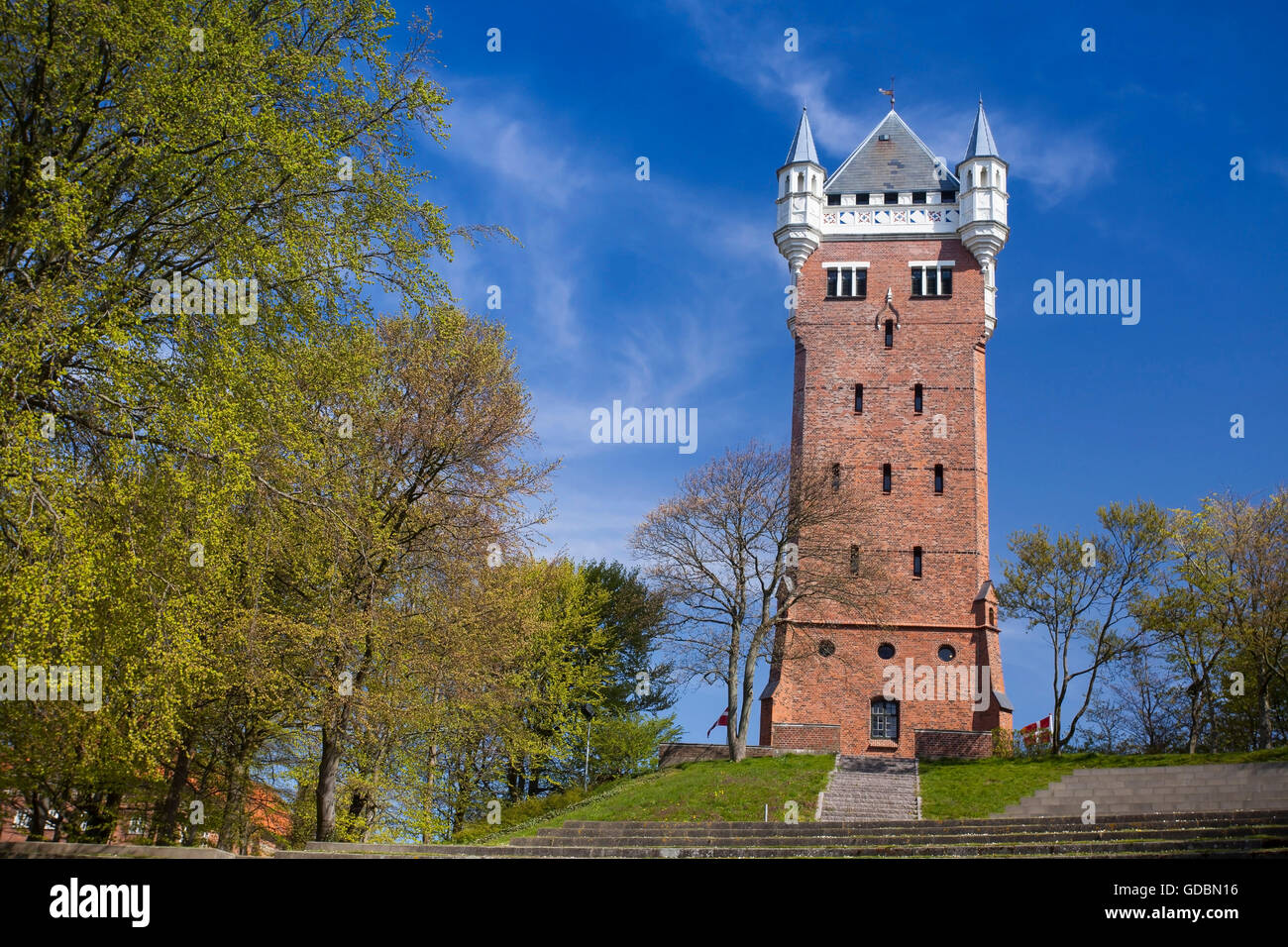 The old historic water tower Esbjerg, Jutland, Denmark, Europe Stock ...