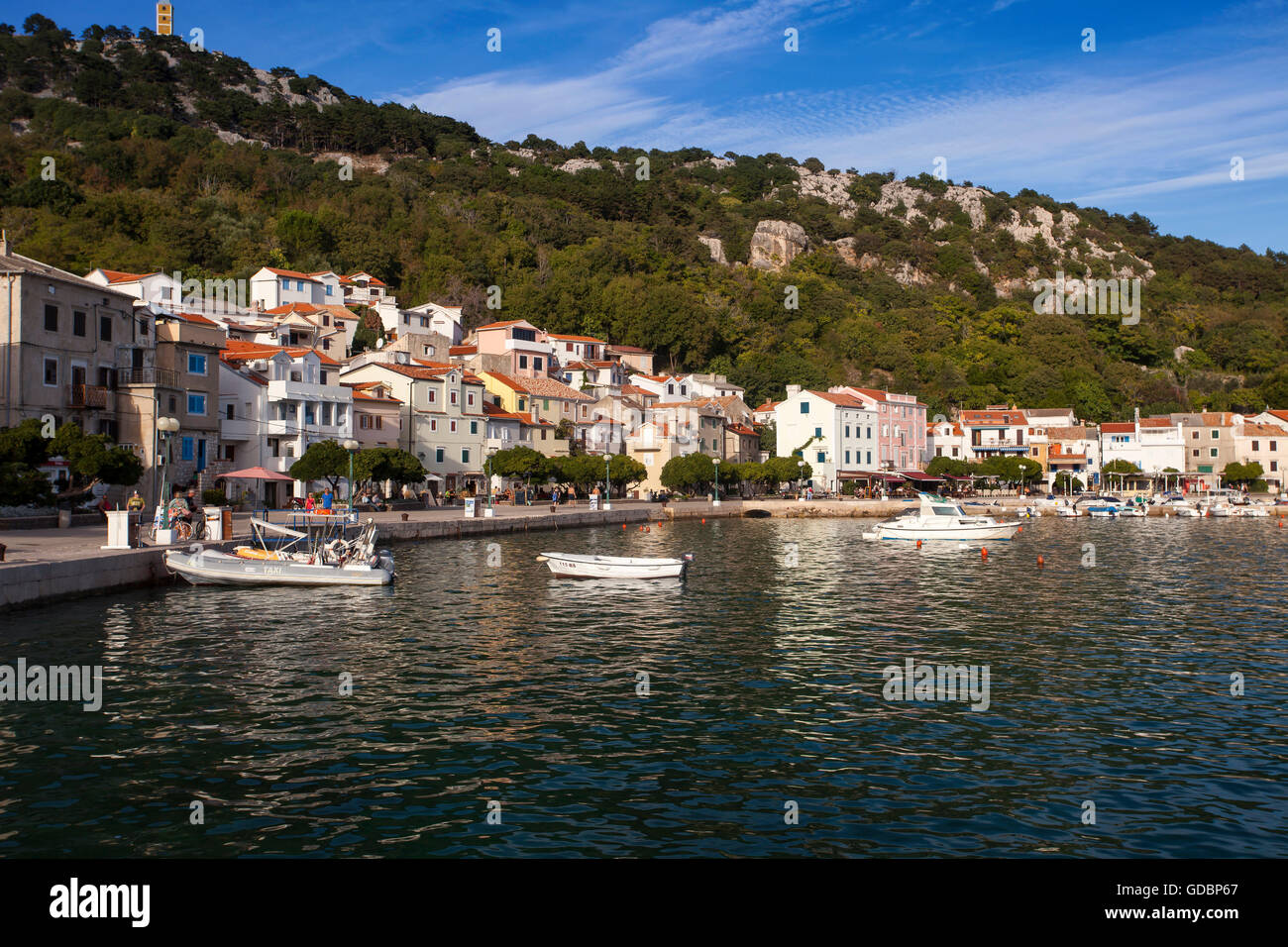 Bay and harbor of Baska, Krk, Kvarner Bay, Adriatic Sea, Croatia Stock ...