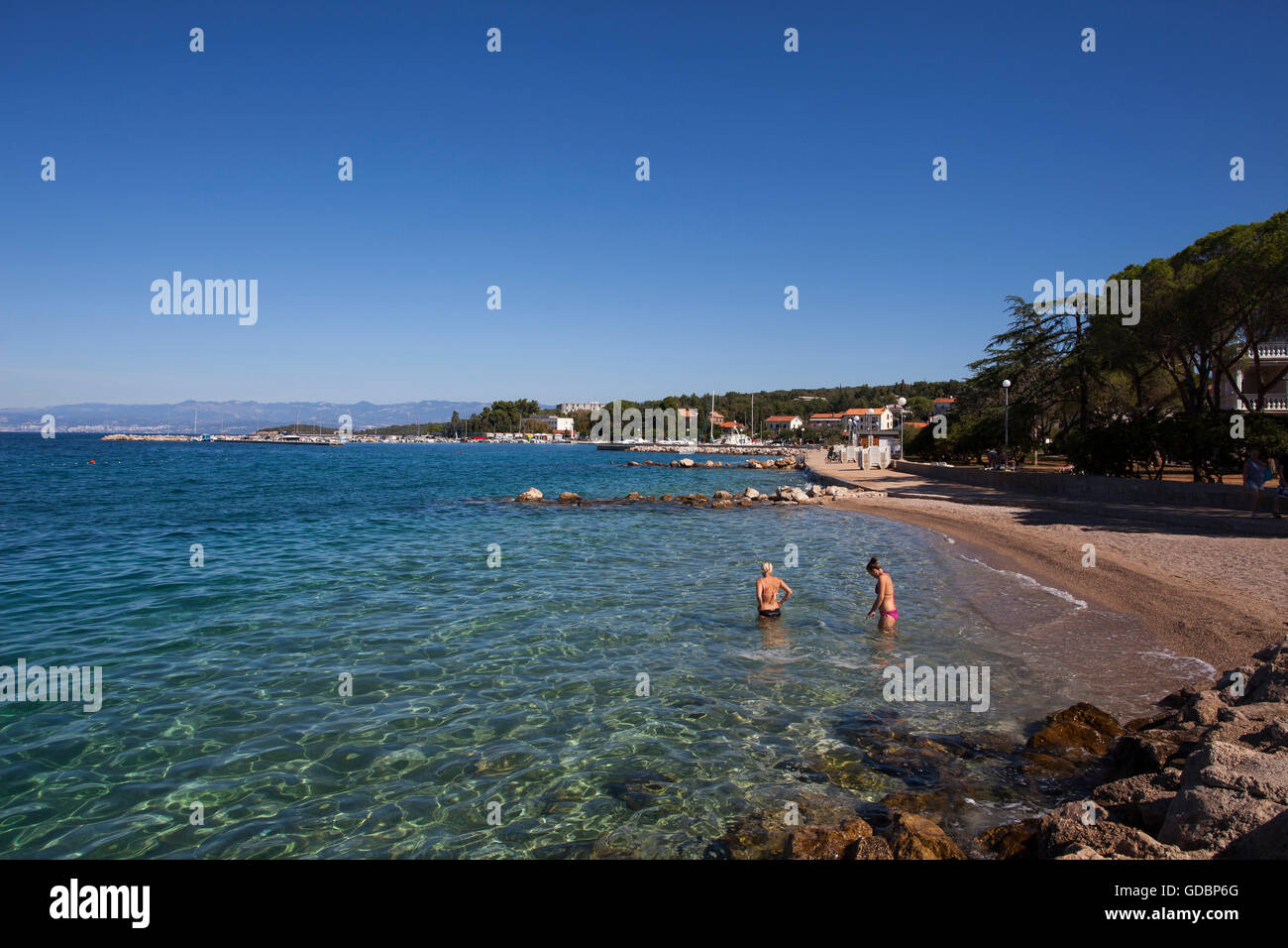 beach at Malinska, Island Krk, Croatia, Kvarner Gulf, Adria, Croatia ...