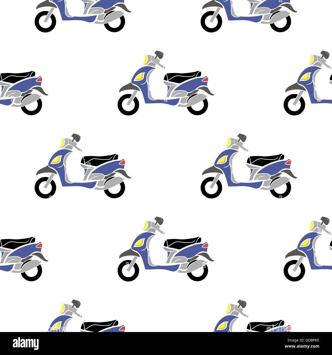 Seamless Blue Scooter Pattern Stock Vector Image & Art - Alamy