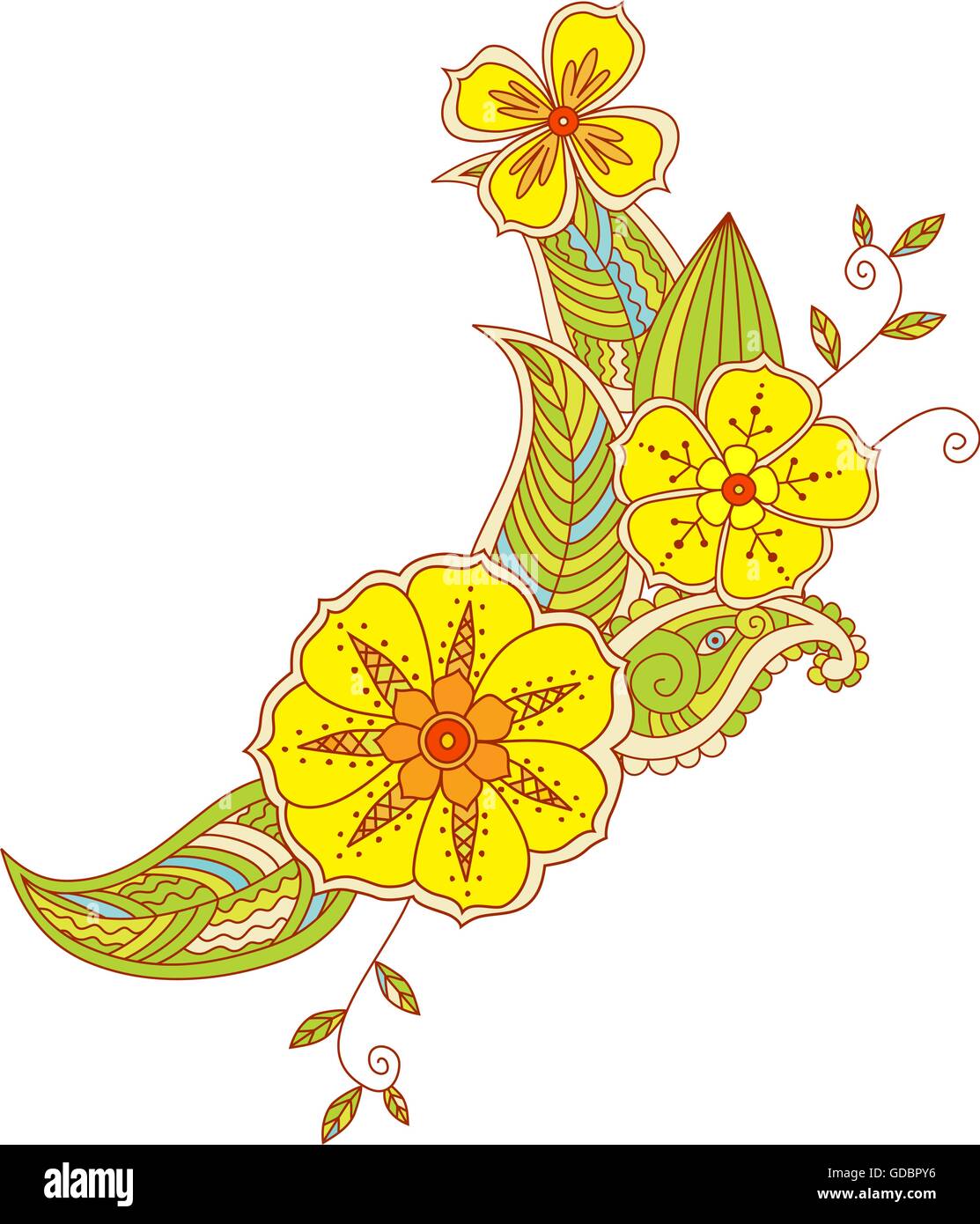 Colorful Mehendi design. Vector illustration Stock Vector Image & Art ...