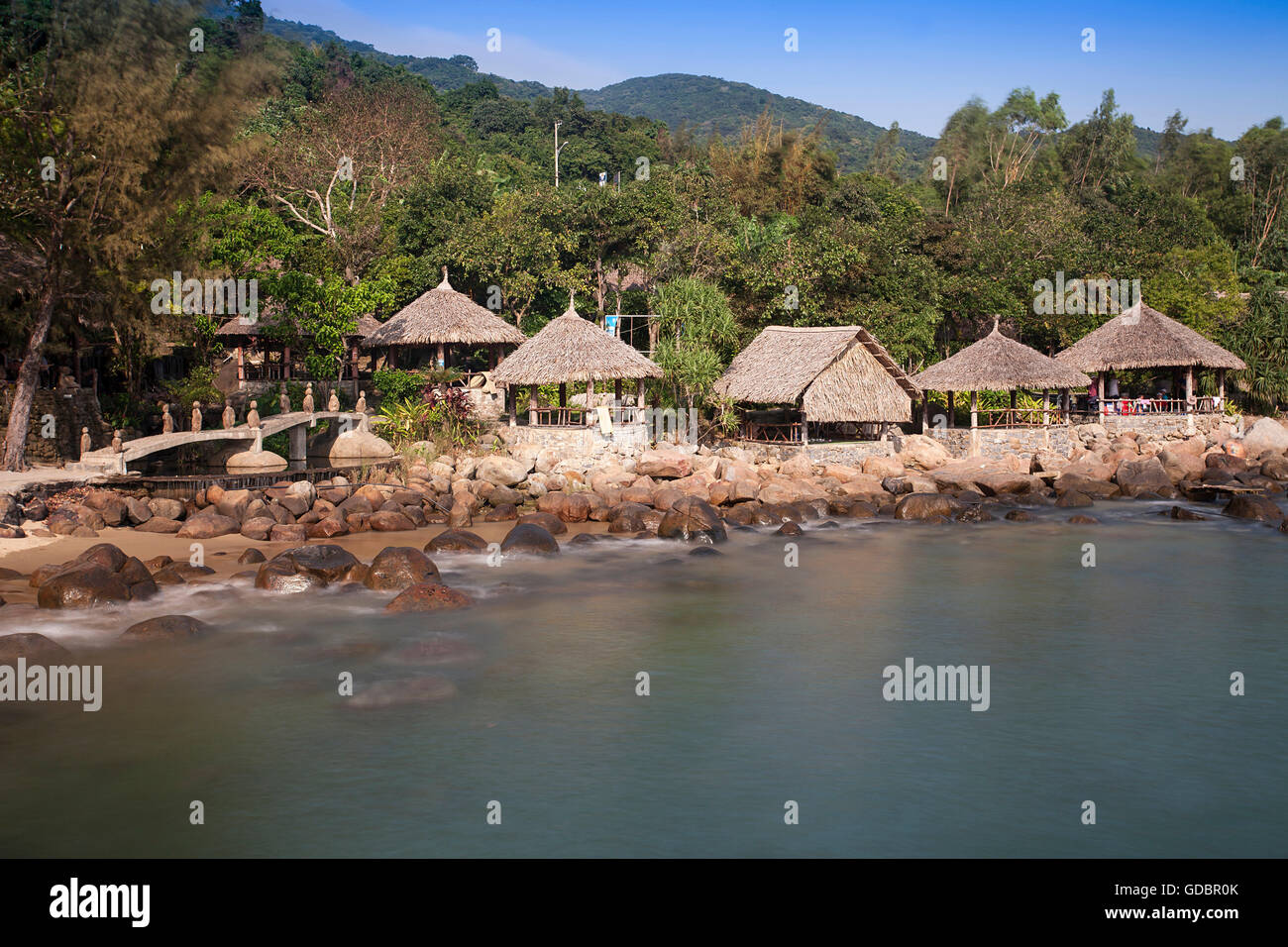 Bamboo huts on the beach at Rangbeach, Da Nang, Vietnam, Asia Stock ...