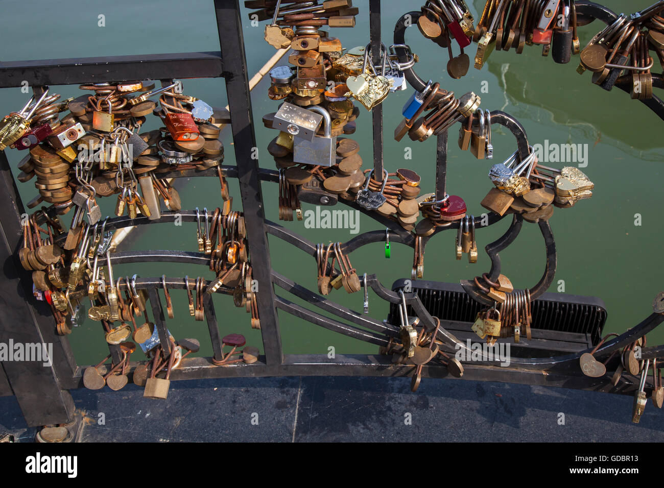 Love locks, Cau Rong, Dragon Bridge, Da Nang, Danang, Central Vietnam ...