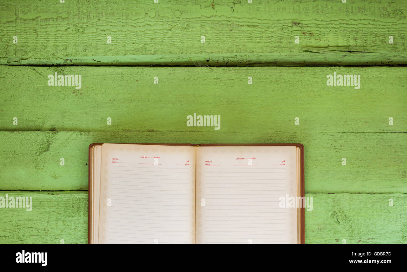 old notes vintage wooden background Stock Photo - Alamy