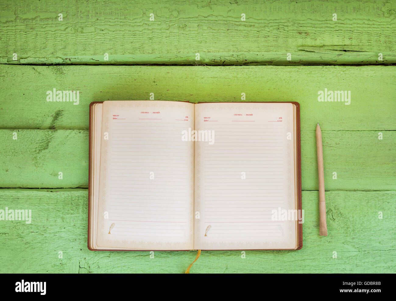 old notes vintage wooden background Stock Photo - Alamy