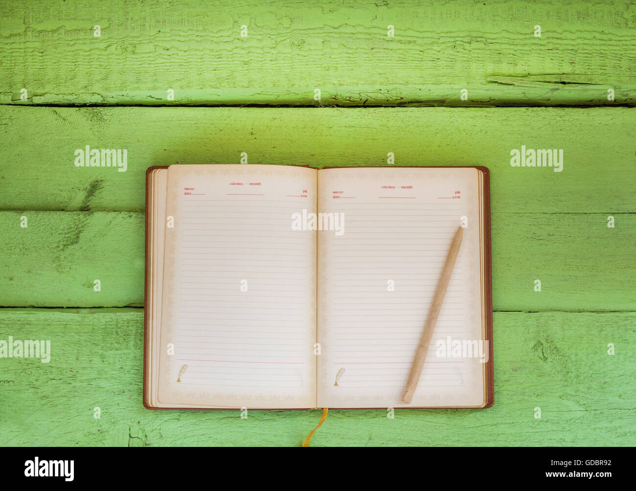 old notes vintage wooden background Stock Photo - Alamy