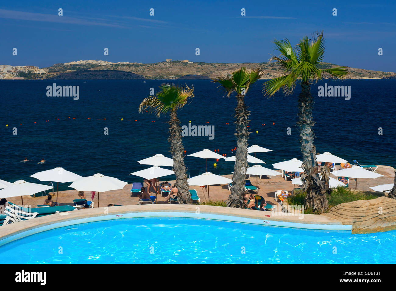 Hotel Swimming Pool, St Pauls Bay, Malta Stock Photo - Alamy