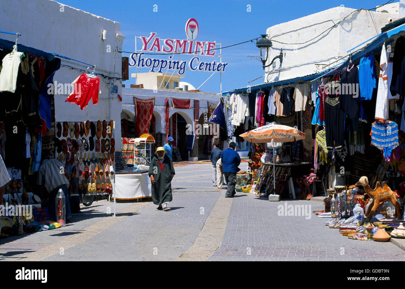 Shopping Street in Midoun, Djerba Island, Tunisia Stock Photo - Alamy