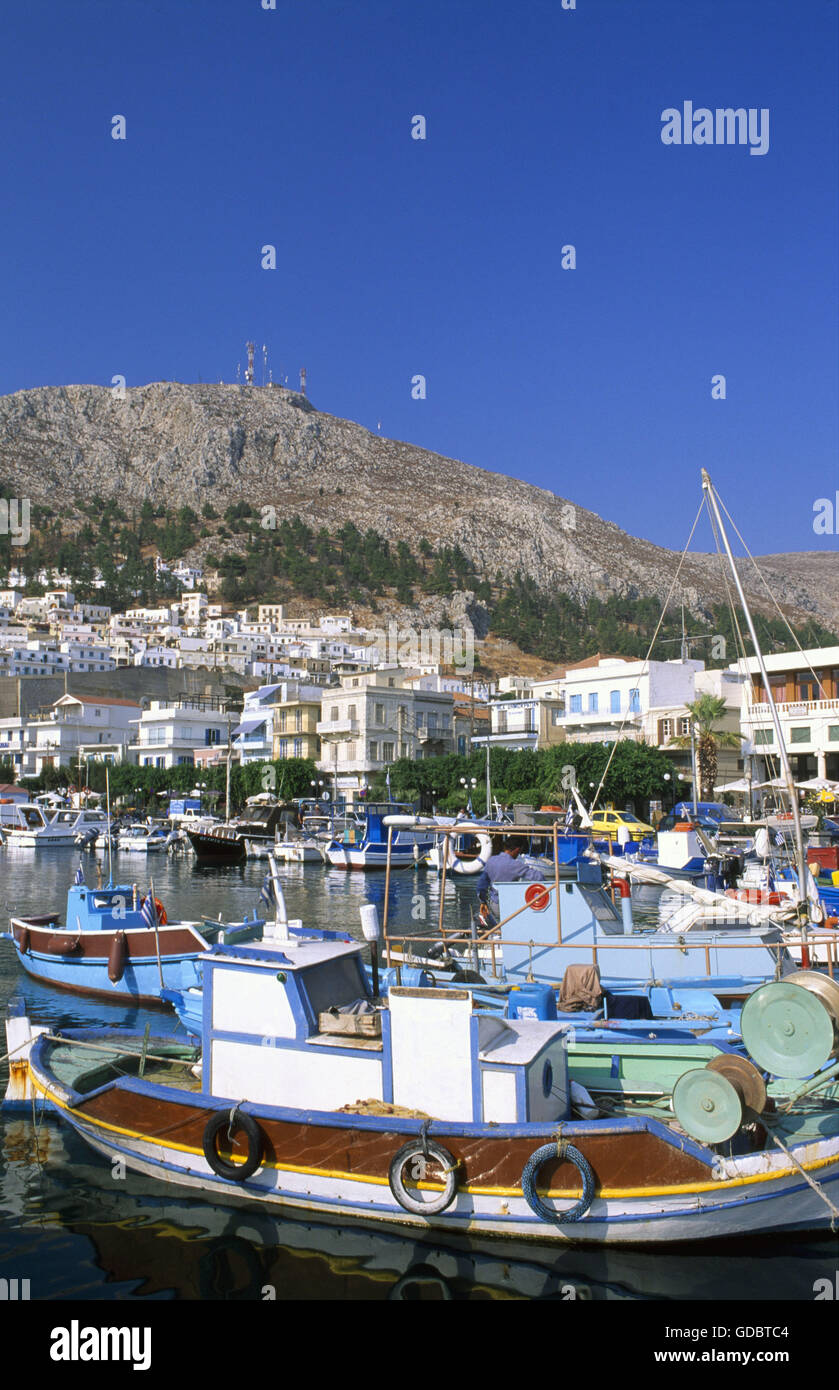 Harbour of Pothia, Kalymnos Island, Dodecanese, Greece Stock Photo - Alamy