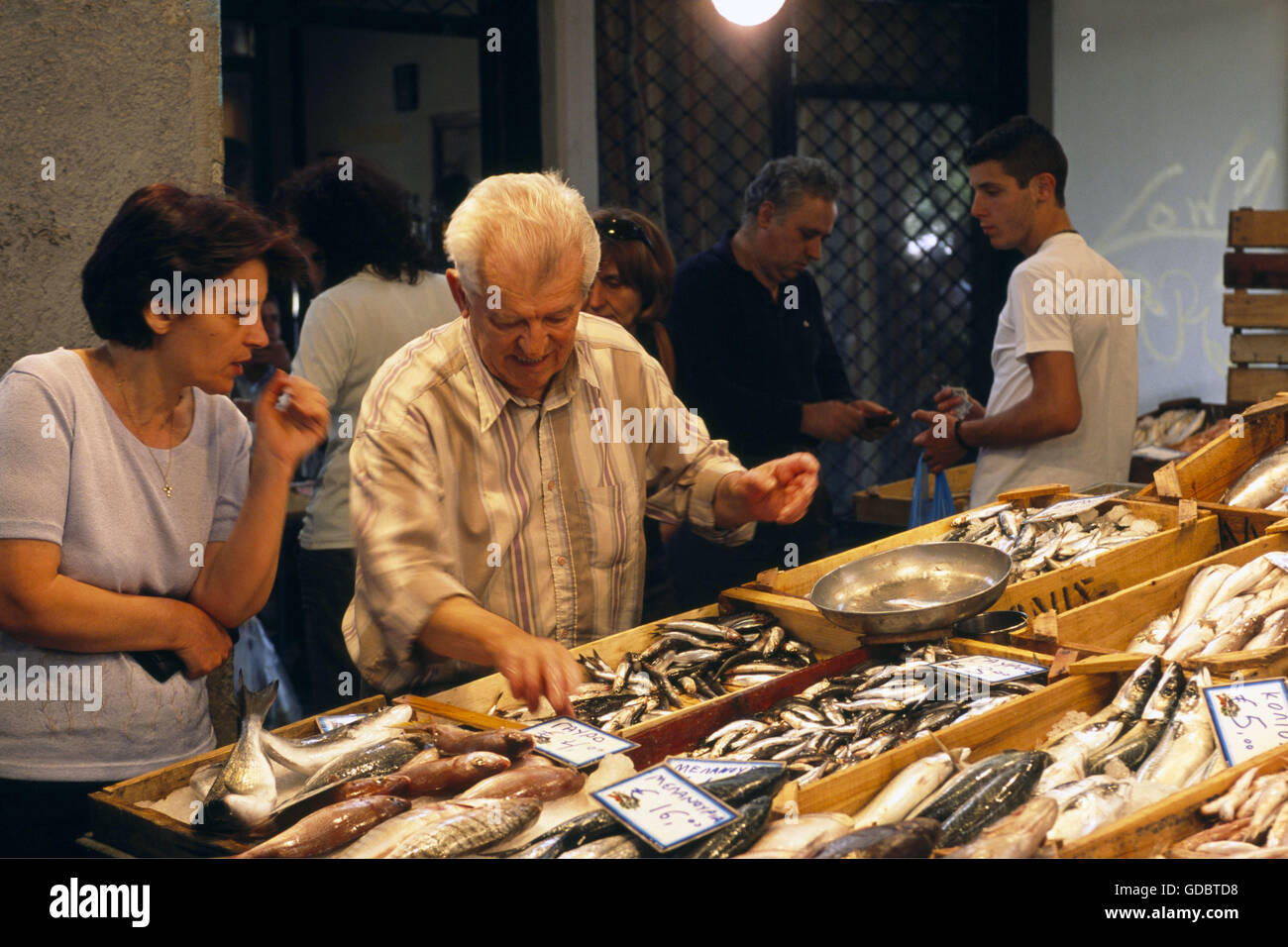 Fishmarket in Kalamata, Peloponnes, Greece Stock Photo - Alamy