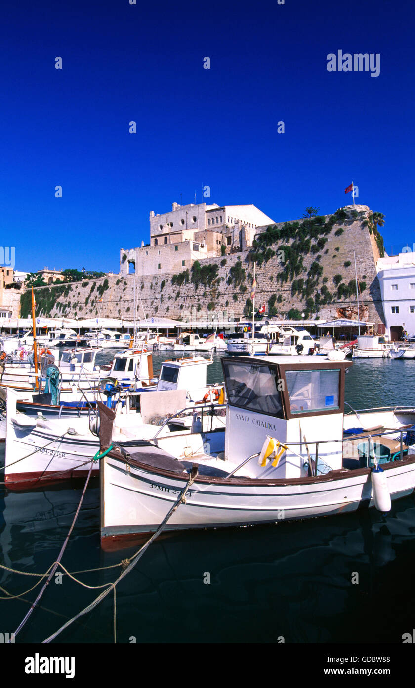 Fishing boats in Ciutadella, Minorca, Balearic Islands, Spain Stock ...