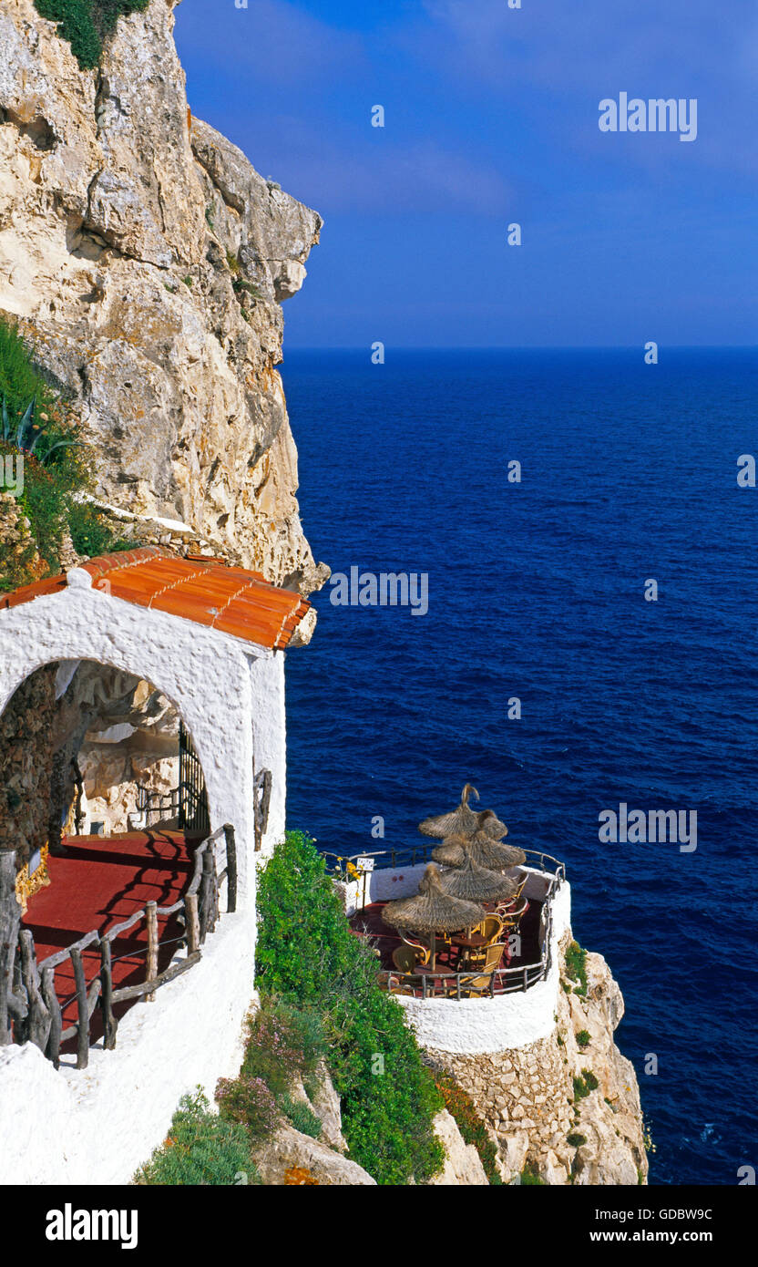 Bar, Cova den Xoroi, Minorca, Balearic Islands, Spain Stock Photo - Alamy