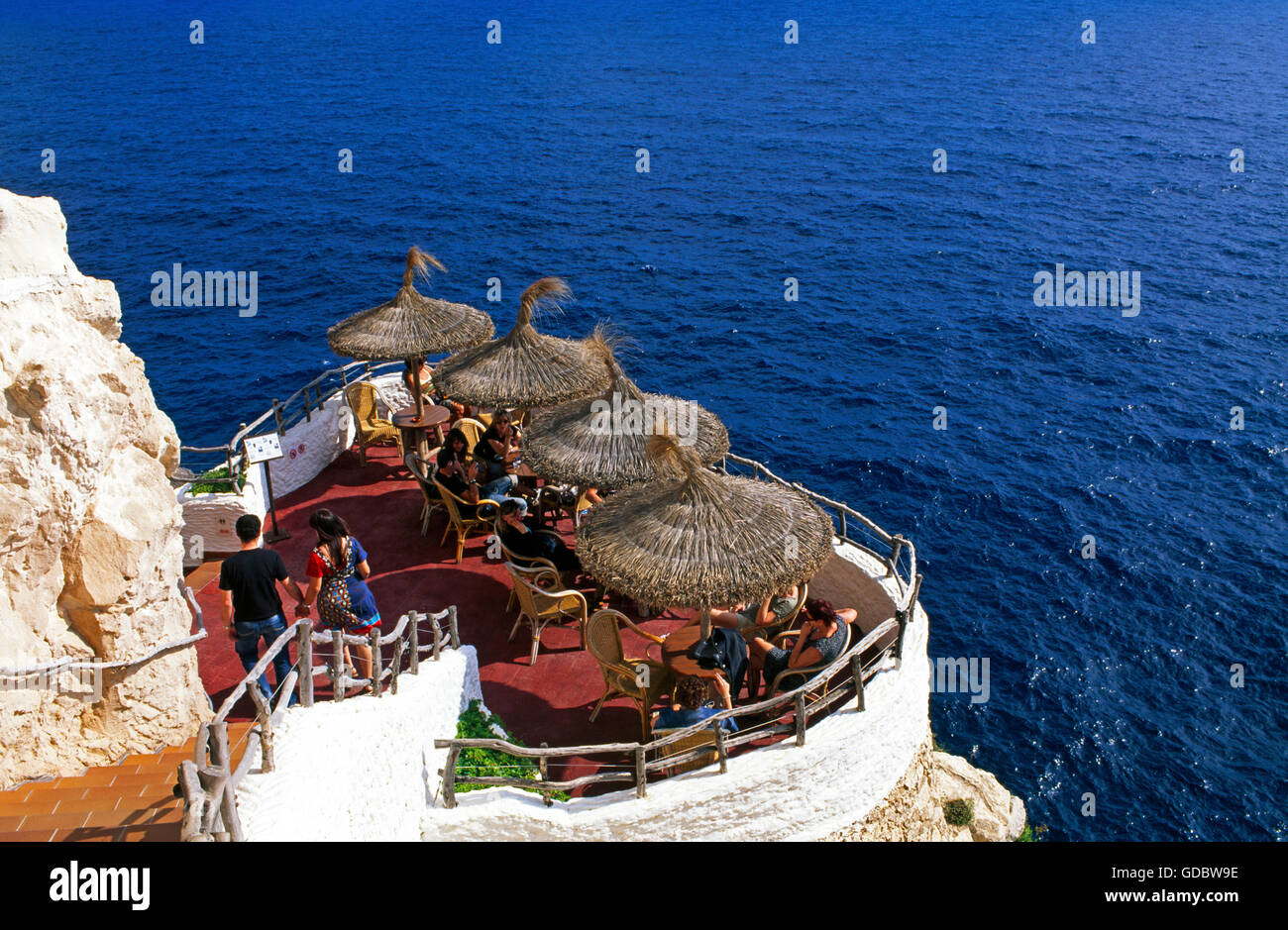 Bar, Cova den Xoroi, Minorca, Balearic Islands, Spain Stock Photo - Alamy