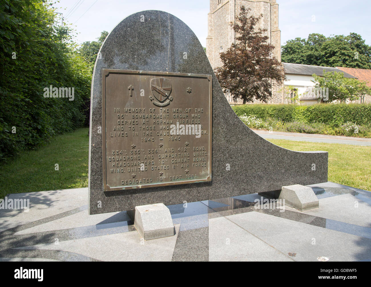 USA Air Force 95th Bomb Squadron memorial, Horham, Suffolk, England, UK ...