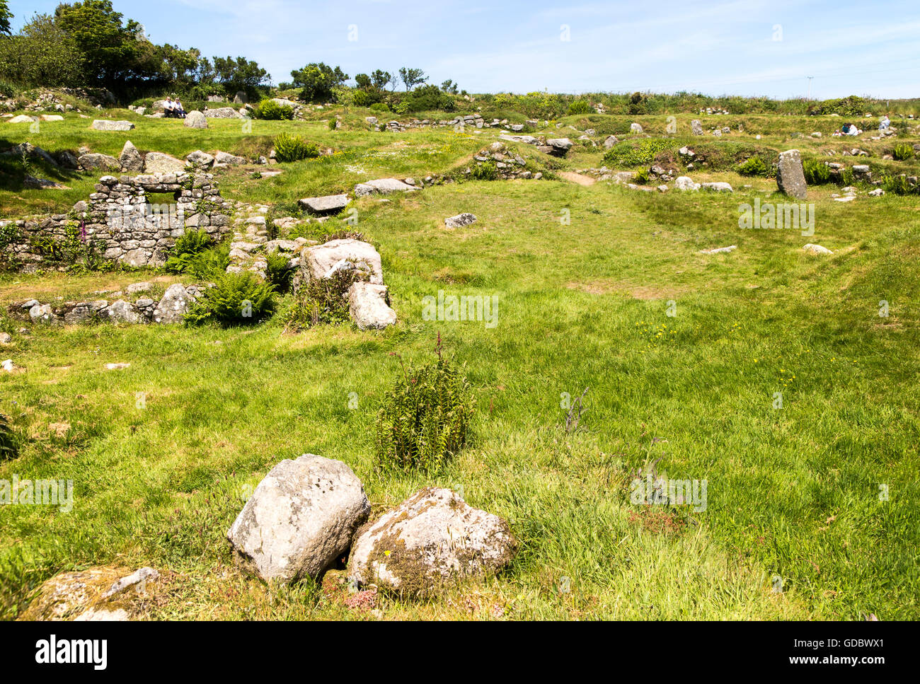 Carn Euny prehistoric village, Cornwall, England, UK Stock Photo - Alamy