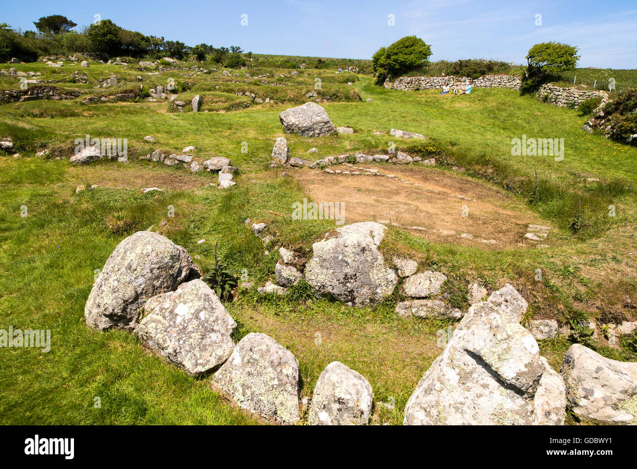 Carn Euny prehistoric village, Cornwall, England, UK Stock Photo - Alamy