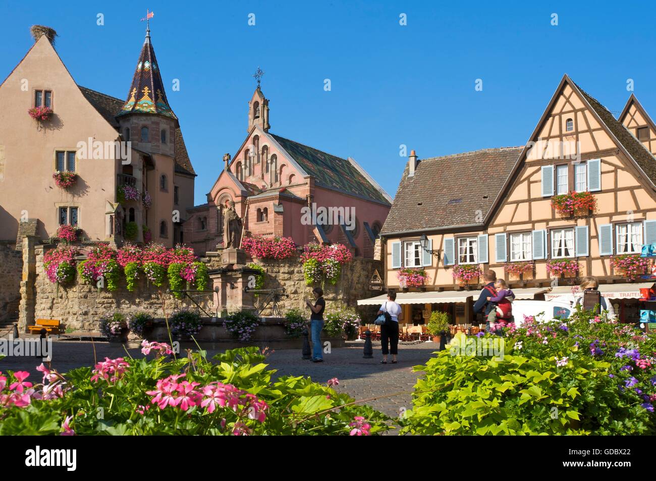 St.Leo Capel, Castle in Eguisheim, Alsace, France Stock Photo - Alamy