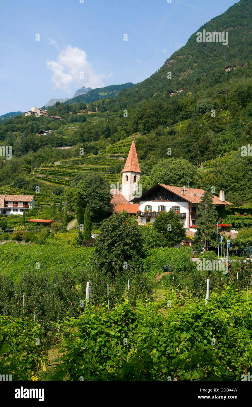 Church in Gratsch, Algund, South Tyrol, Italy Stock Photo - Alamy