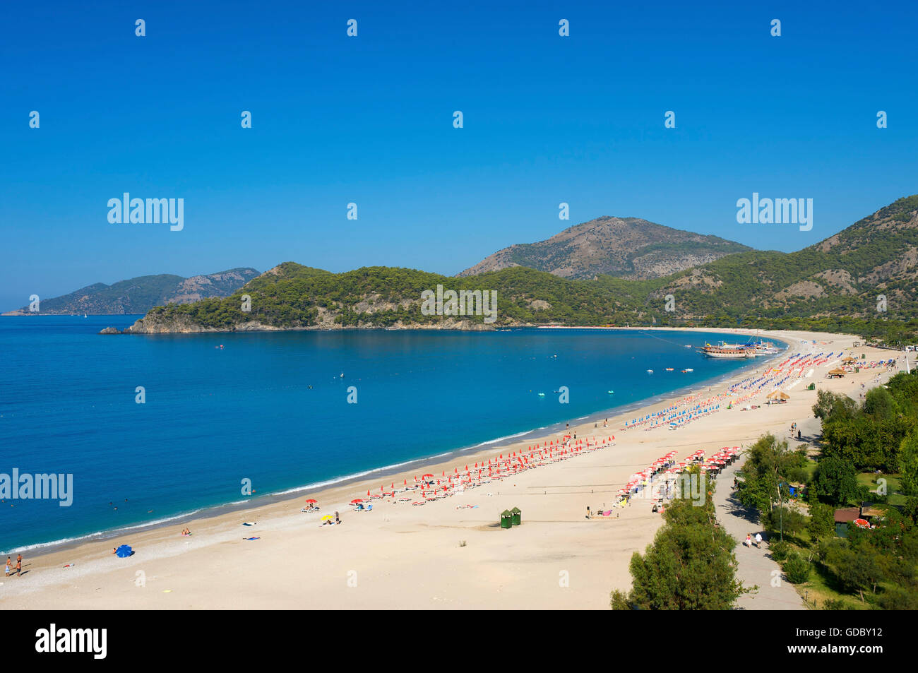 Beach of Oludeniz, Fethiye, Turkish Aegean Coast, Turkey Stock Photo ...