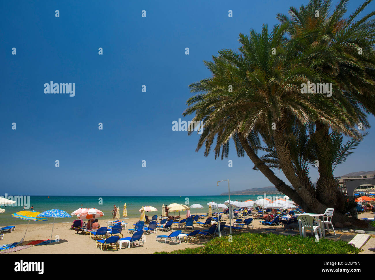 Stalida Beach in Malia, Crete, Greece Stock Photo - Alamy