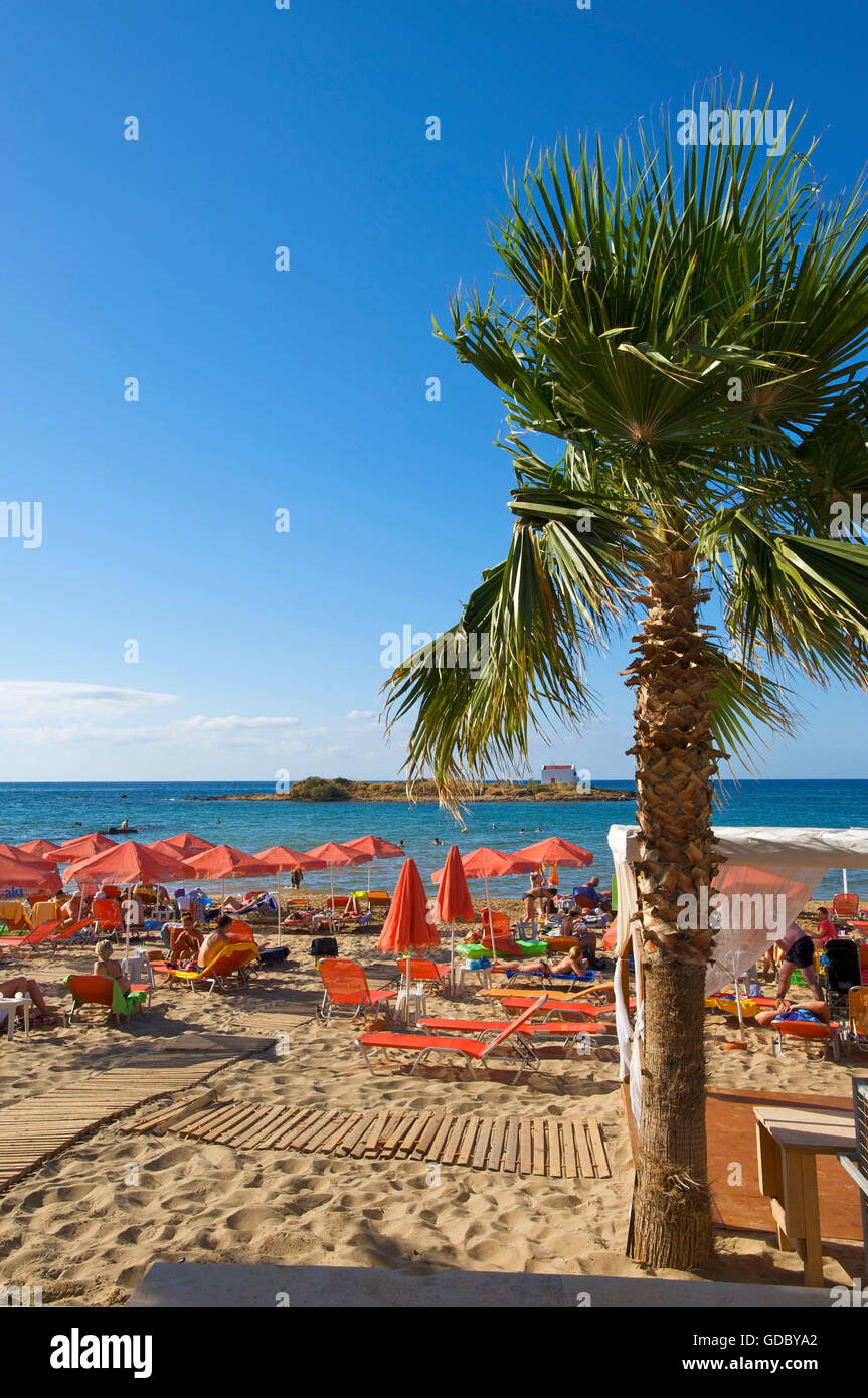 Malia Beach, Crete, Greece Stock Photo - Alamy