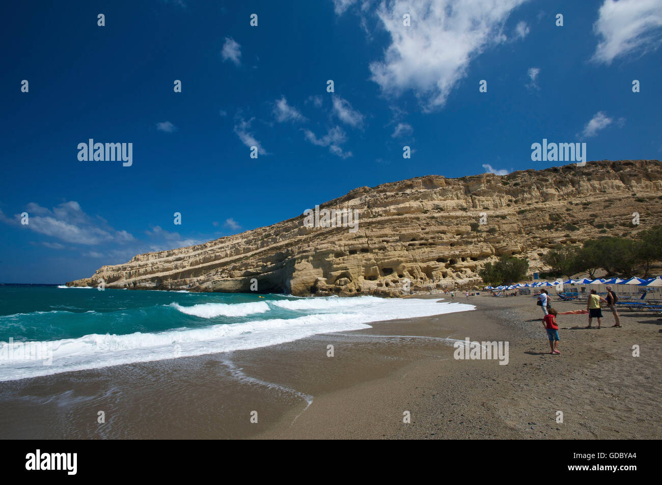 Matala Beach, Crete, Greece Stock Photo - Alamy