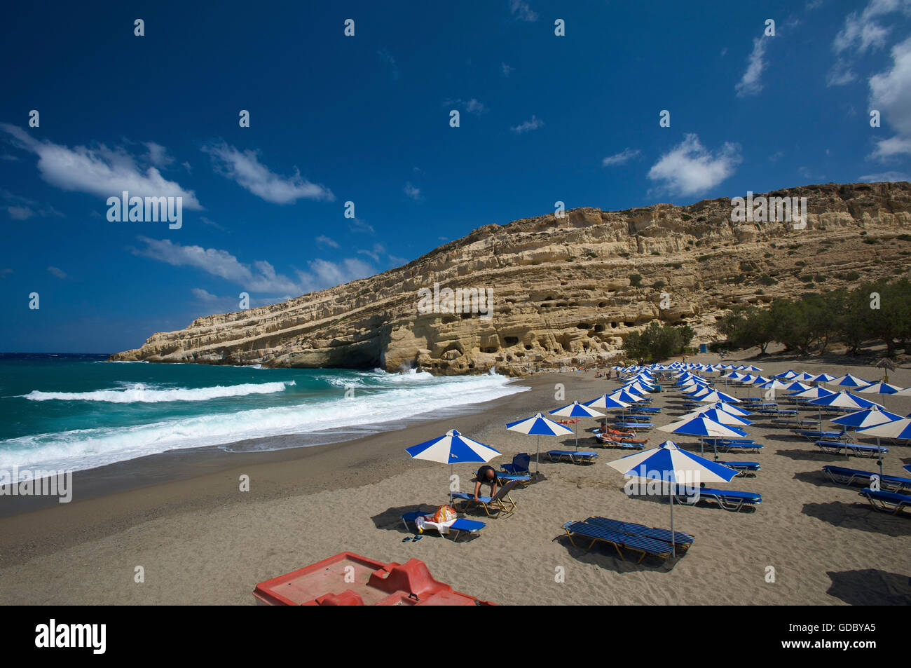 Matala Beach, Crete, Greece Stock Photo - Alamy